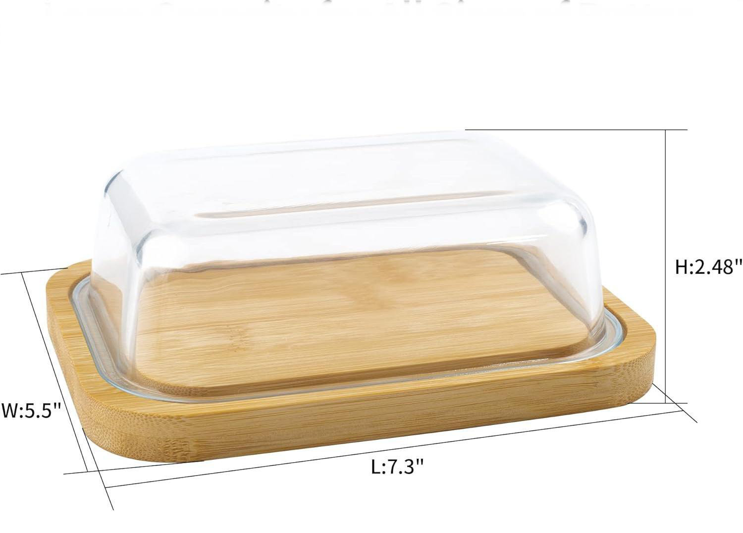 Latitude Run® Glass Butter Dish With Lid For Countertop And ...