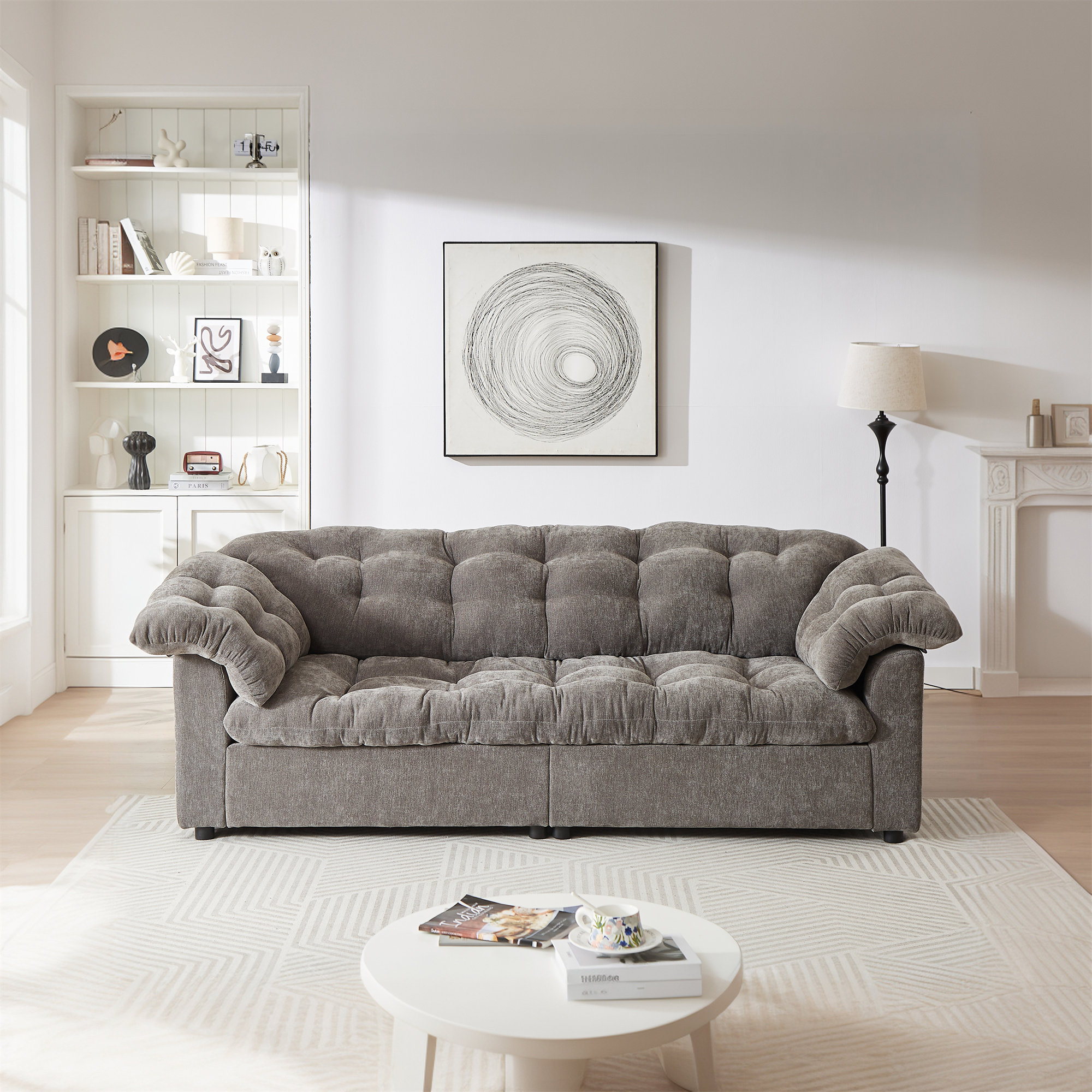 George Oliver Oversized 99.2-Inch Chenille Modern Comfort Deep Seating ...