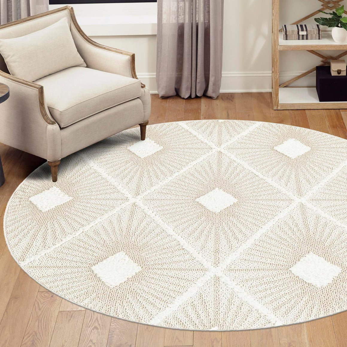 The Twillery Co.® Longmeadow Geometric Ivory/White Machine Woven ...