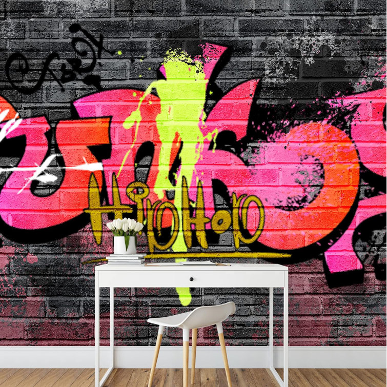 IDEA4WALL Red Stylish Hip Hop Spray Paint Words Graffiti & Street Art ...