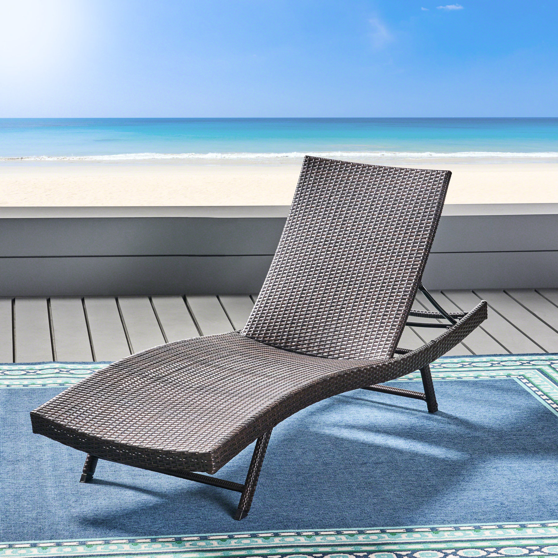 Latitude Run® Weather- Outdoor Chair - And Metal, Brown Multi ...