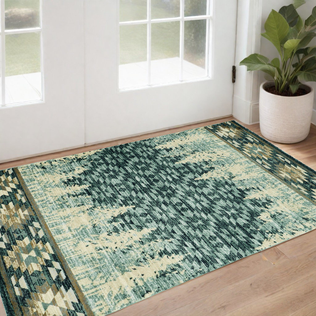 Union Rustic Alonia 3' X 5' Slate Blue Southwestern Area Rug - Wayfair ...