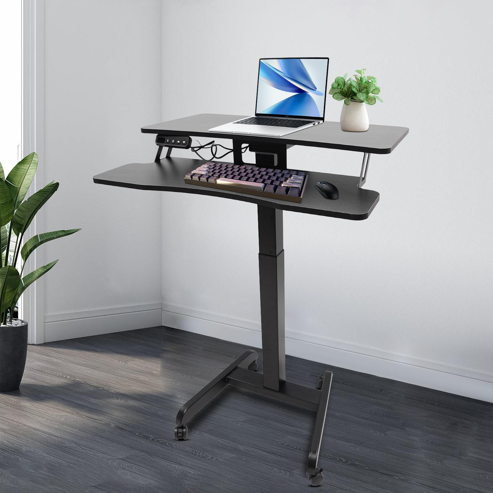 Inbox Zero Merrlyn 31'' W Height Adjustable Rectangle Standing Desk ...