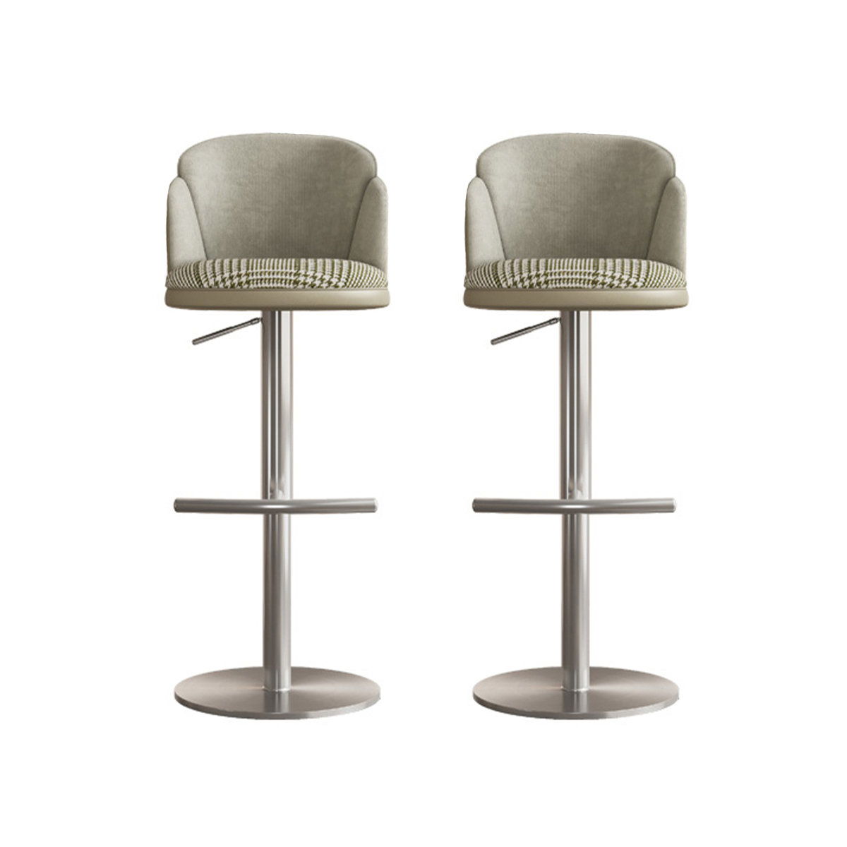 Hokku Designs Modern And Simple Stainless Steel Base Bar Stools With ...