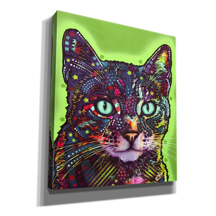 Red Barrel Studio® Watchful Cat On Canvas by Dean Russo Print - Wayfair ...