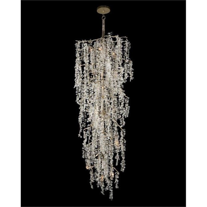 ALAN MIZRAHI LIGHTING Shiro-Noda Light Brass Crystal Pendant Chandelier ...