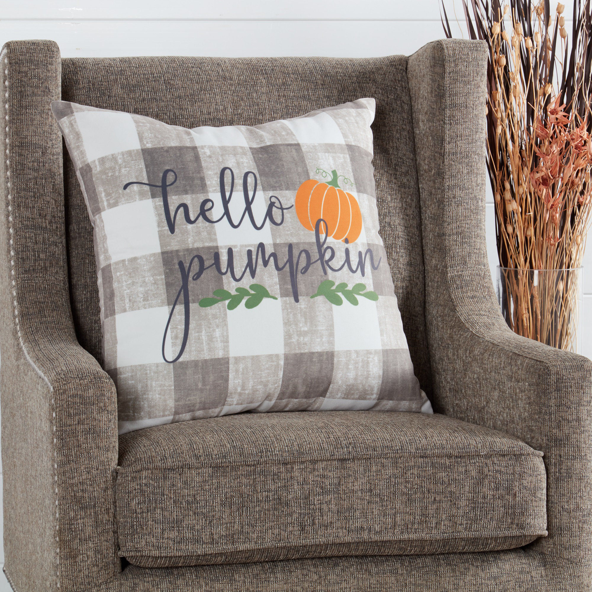 Greendale Home Fashions Hello Pumpkin Cotton Throw Pillow | Wayfair