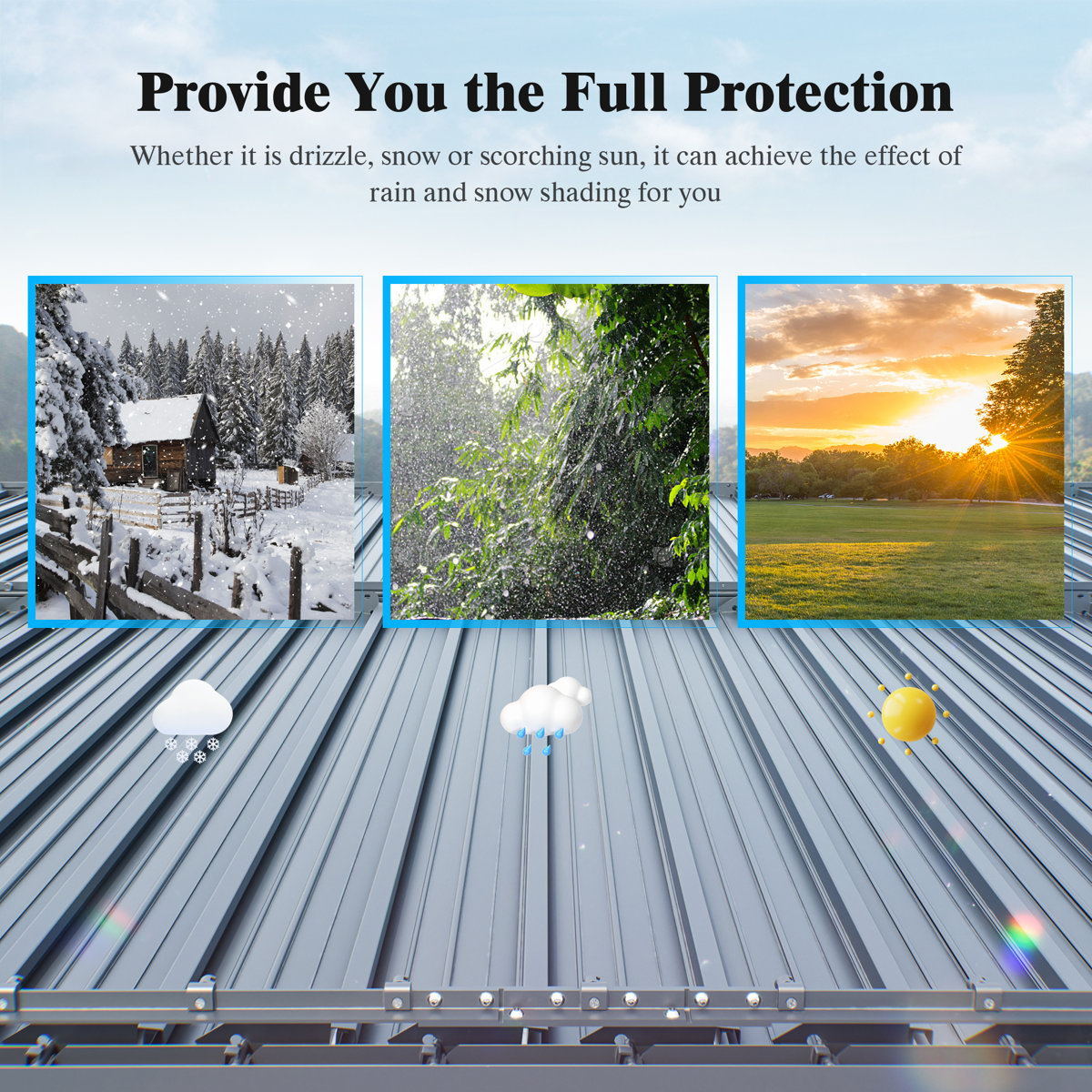 Aok Garden Outdoor Patio Adjustable Aluminum Pergola with Louvers, Rust ...