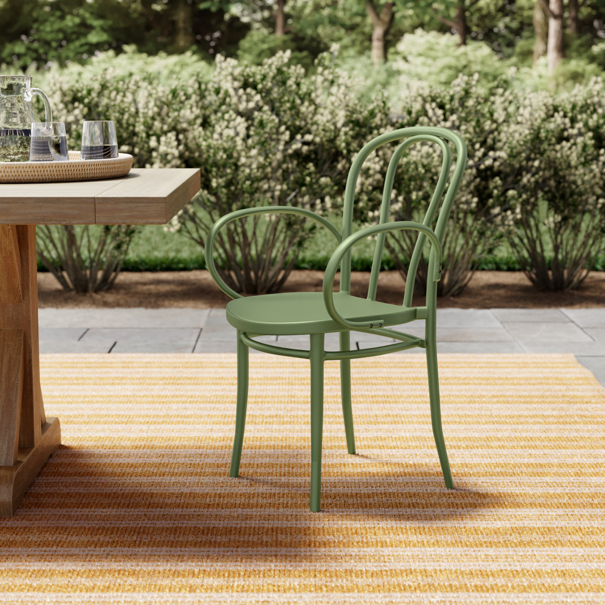 AllModern Farrah Stacking Patio Dining Armchair & Reviews | Birch Lane
