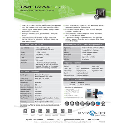 Pyramid TimeTrax Elite Biometric Time Clock System | Wayfair