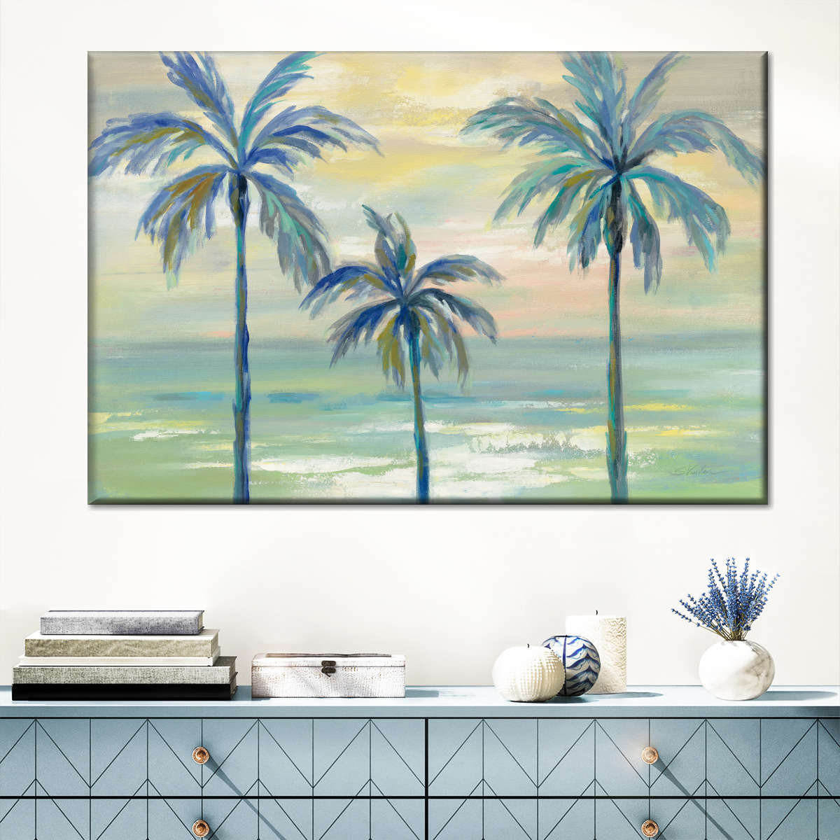 Bay Isle Home™ Marine Layer Palms Canvas Print On Canvas Print | Wayfair