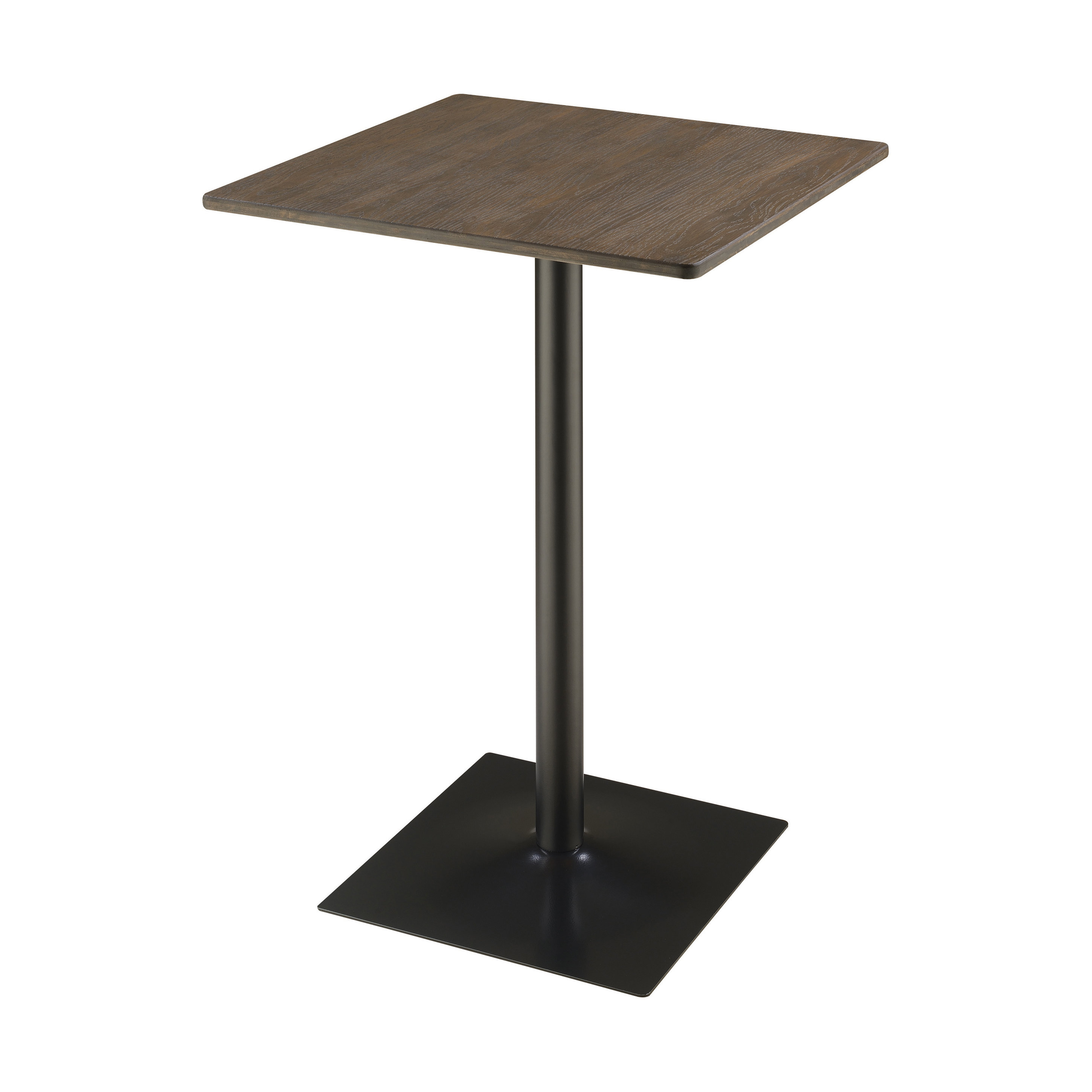 17 Stories Soizic Square Bar Table in Brown and Black | Wayfair