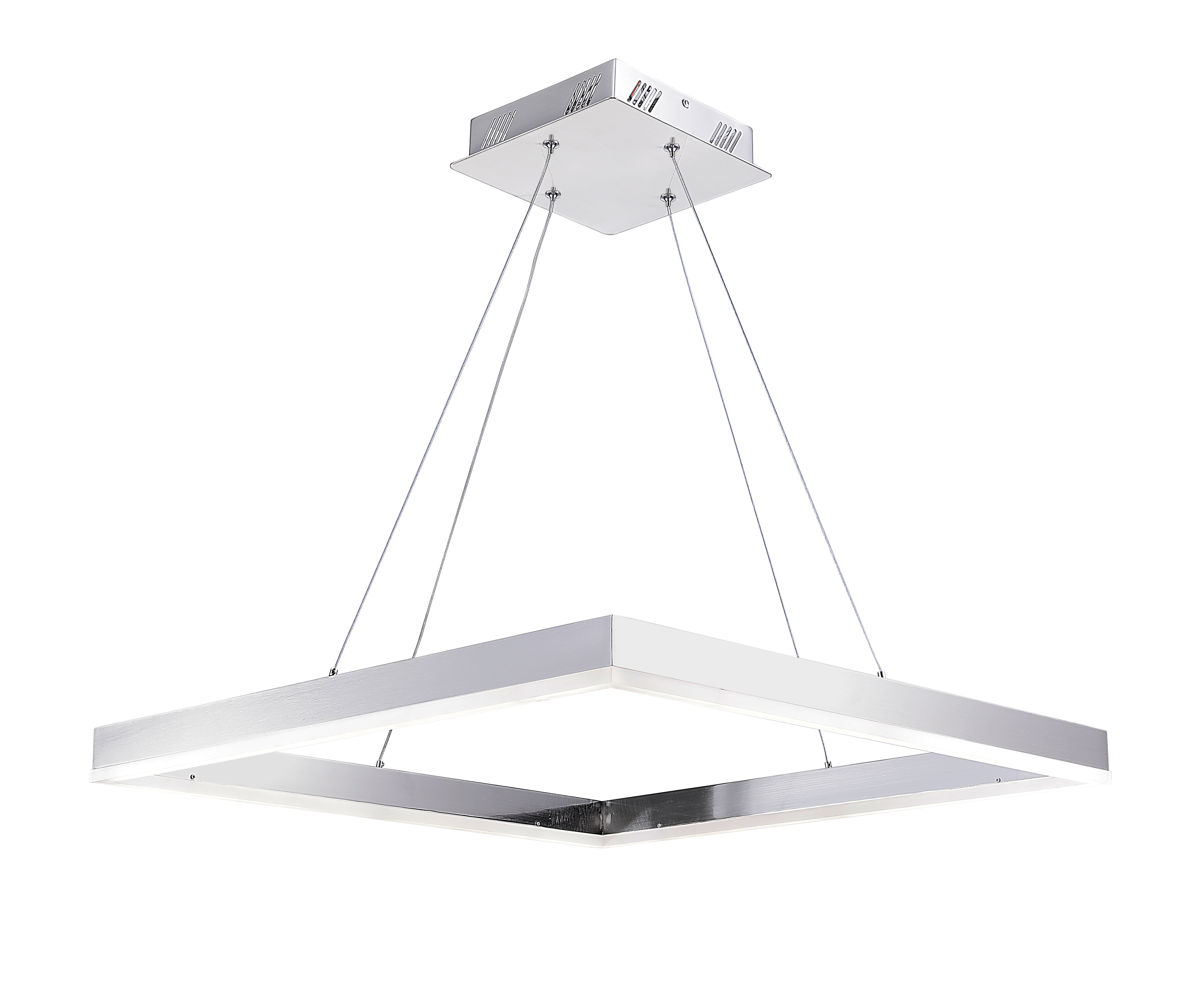 Brayden Studio® Barkeley 4 - Light Silver Square LED Chandelier with ...