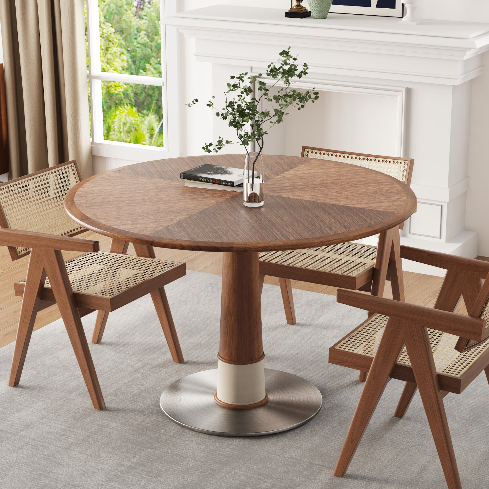 Wrought Studio™ 43.3 Inch Solid Wood Dining Tables With Wood Legs ...