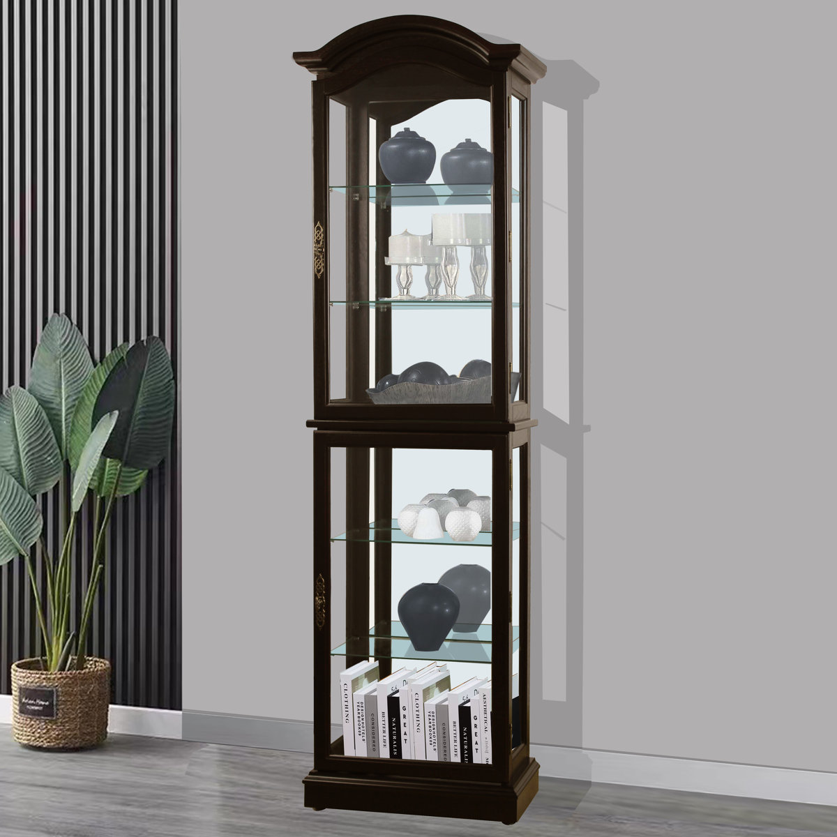 Charlton Home® Lighted Curio Cabinet & Reviews | Wayfair