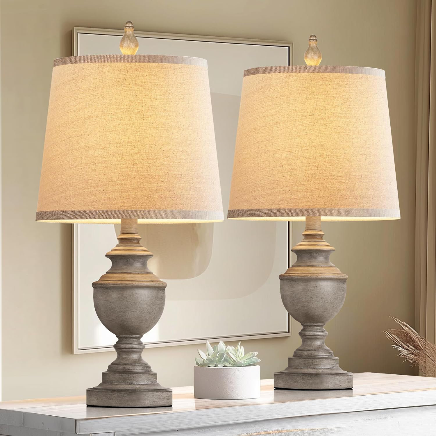 Ophelia & Co. PARTPHONER Retro Bedside Table Lamps Set Of 2 With White ...