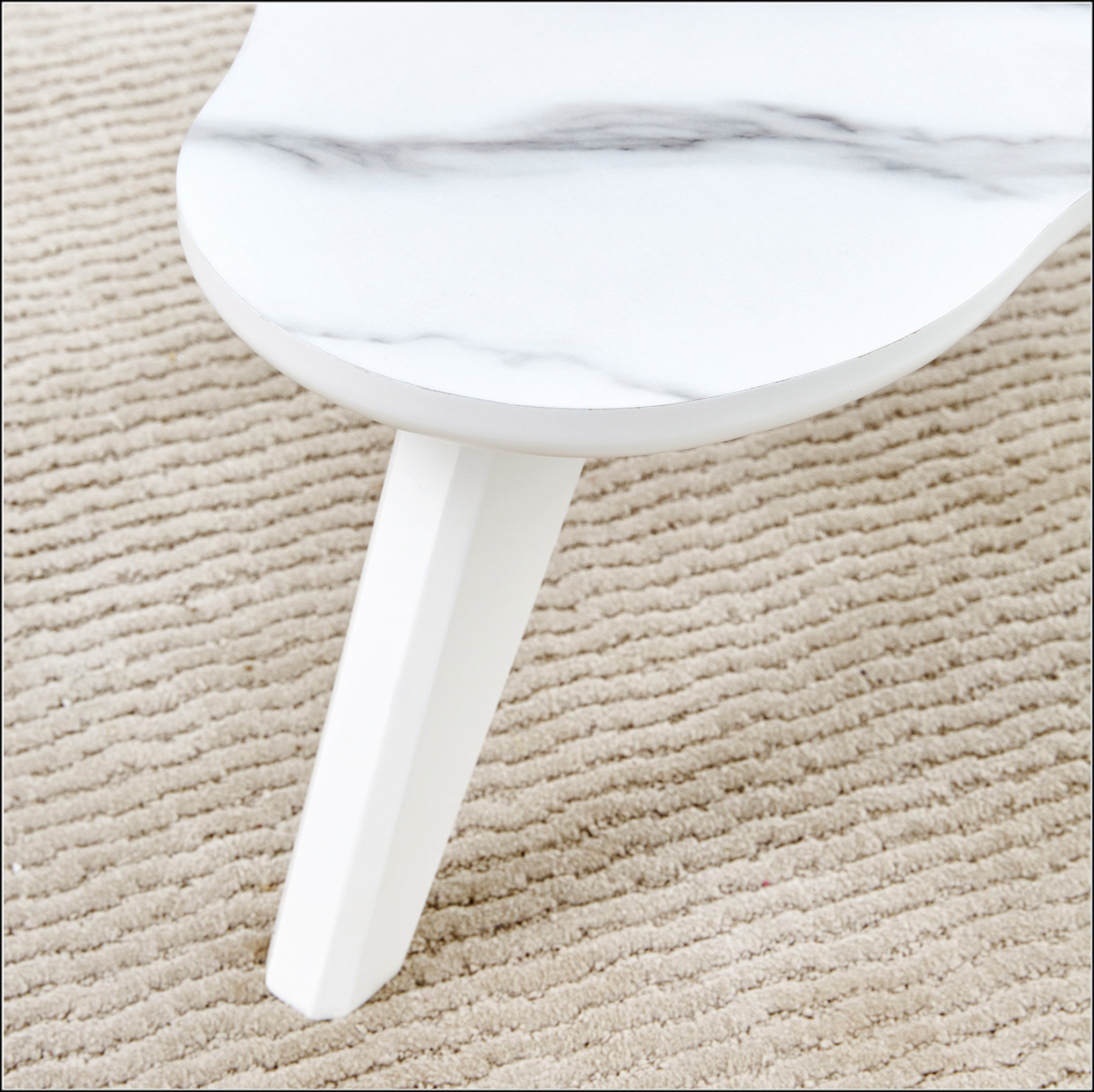 Wrought Studio™ Modern minimalist white table top. Cloud shape gives ...