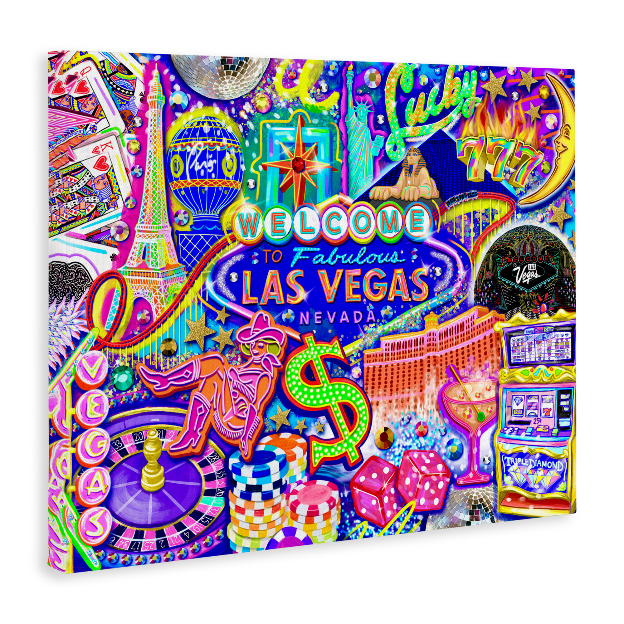Bungalow Rose Fabulous Las Vegas Fun Canvas, design by Jess Stempel ...