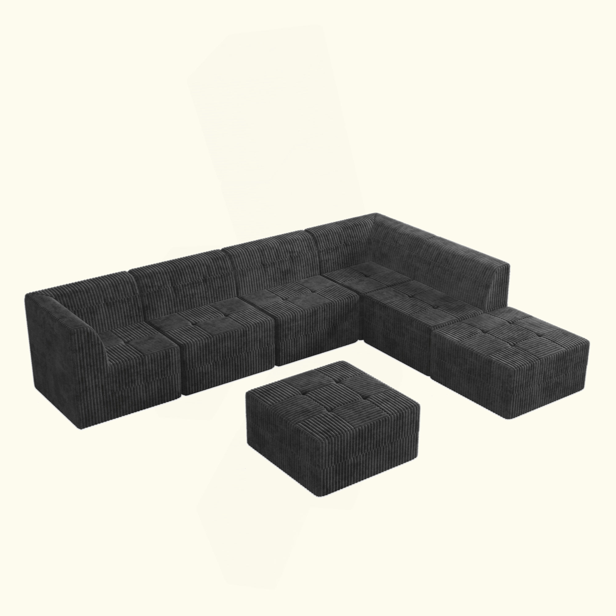 Orren Ellis L Shape Modular Sectional Sofa,DIY Compressed Sectional ...