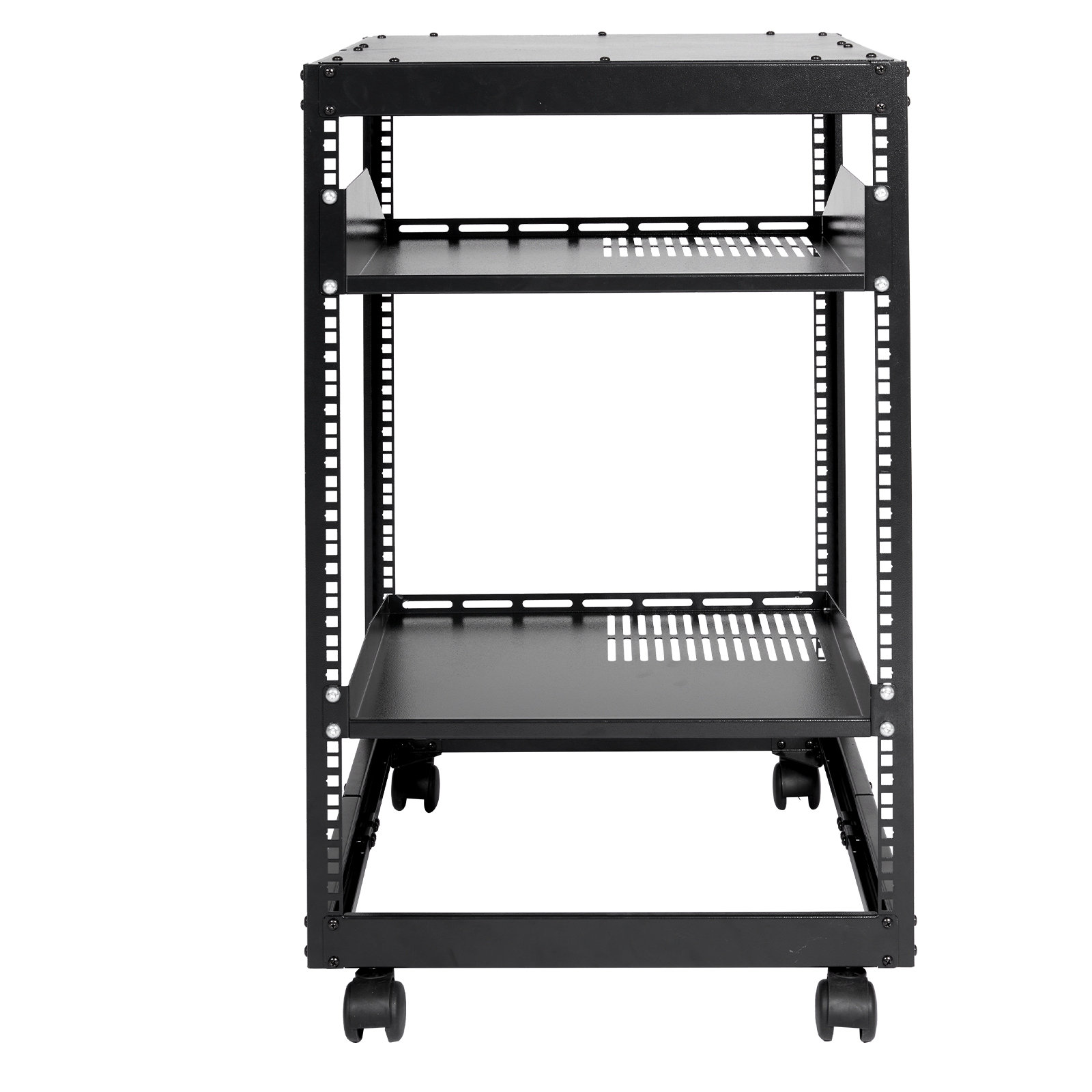Inbox Zero 15U Open Frame Server Rack, 23''-40'' Adjustable Depth, Free ...