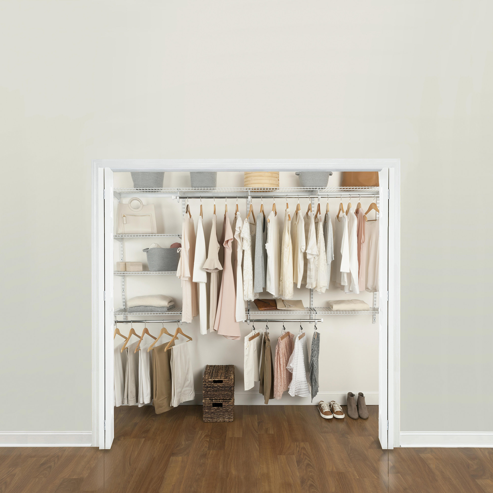 Rubbermaid Commercial Products FastTrack 96" W Closet System Starter ...