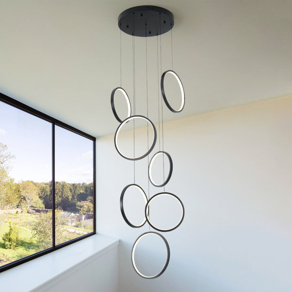 Wrought Studio Fredel 7 - Light Dimmable LED Geometric Chandelier ...