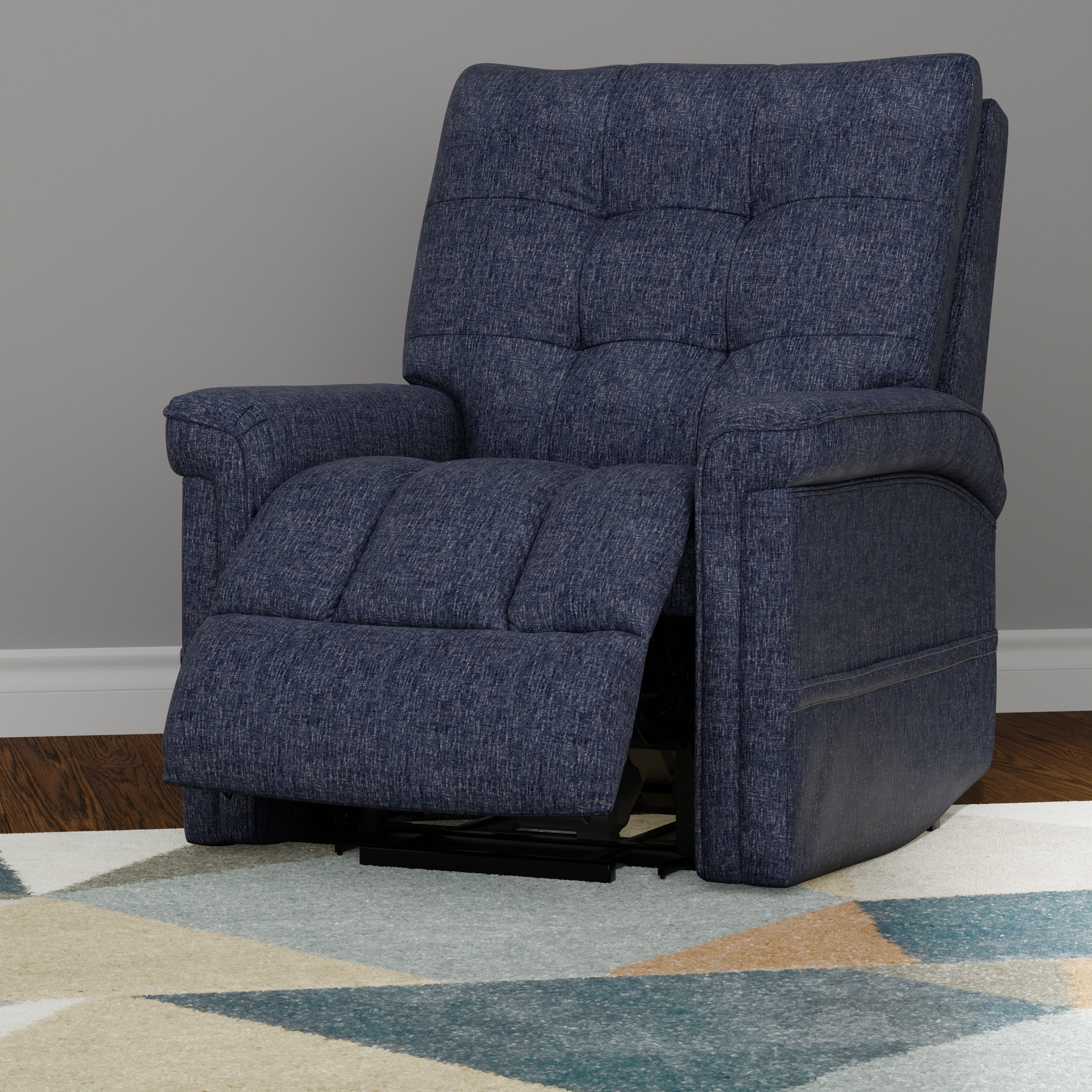 NFusion Larslan Luxury Upholstered Lift Recliner with Ergonomic Support ...