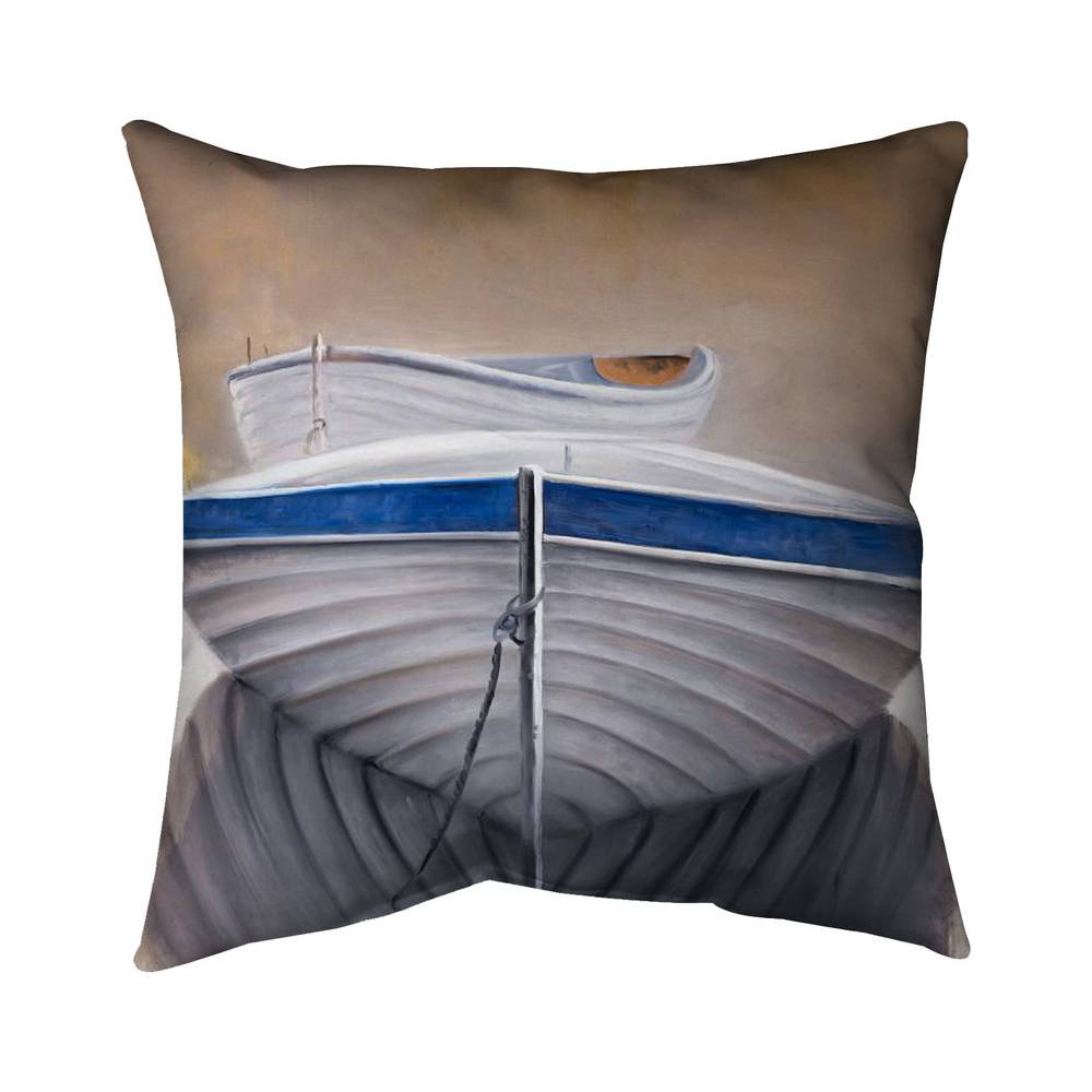 Begin Edition International Inc. Two Canoe Boats Square Throw Pillow ...