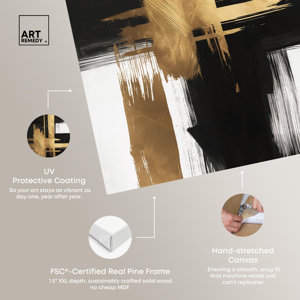Art Remedy Golden Contrast I Canvas Gold Leaf Wall Art by Art Remedy ...