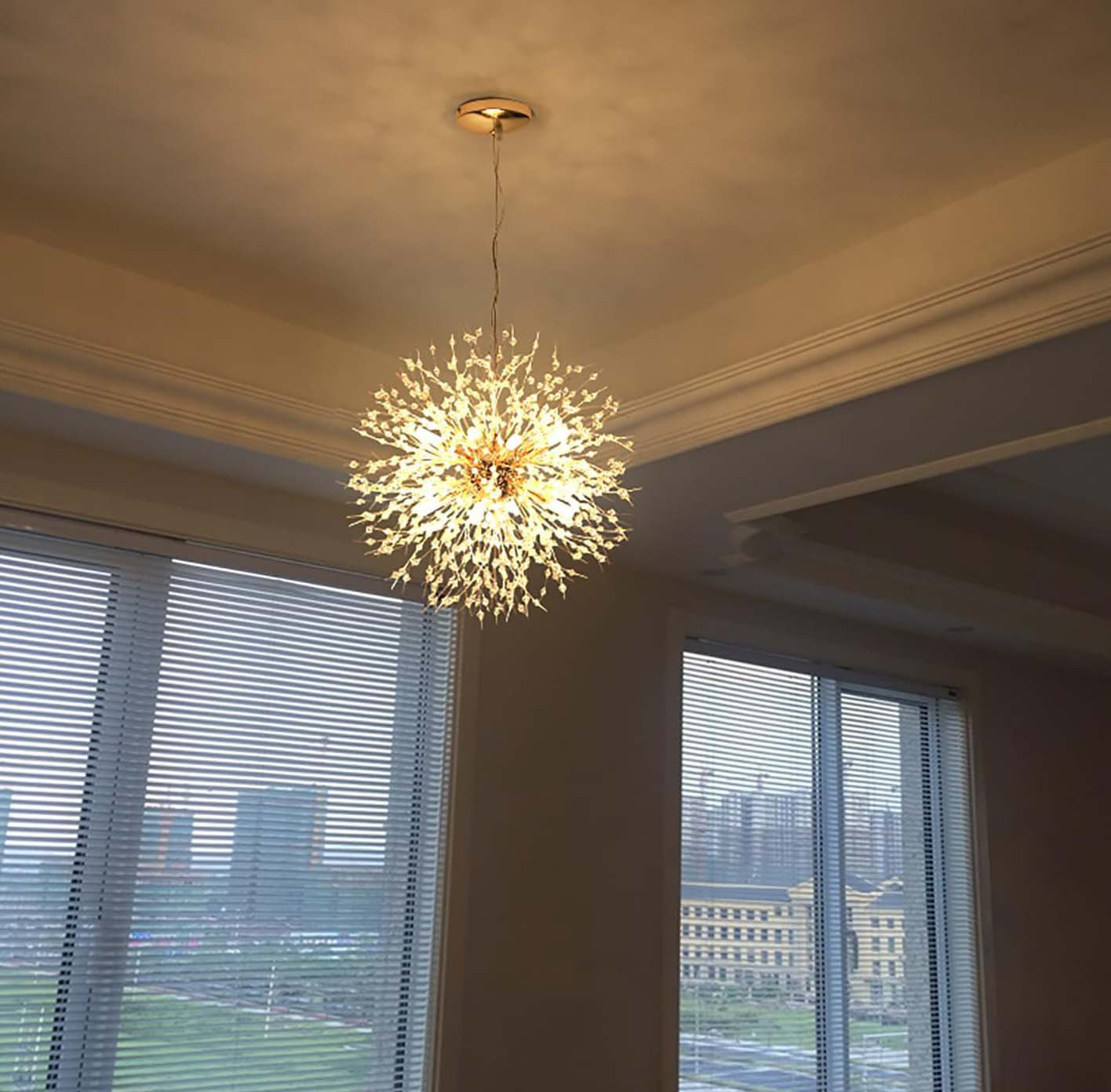 Mercer41 Dandelion Firework Chandelier Modern Crystal Pendant Lights ...