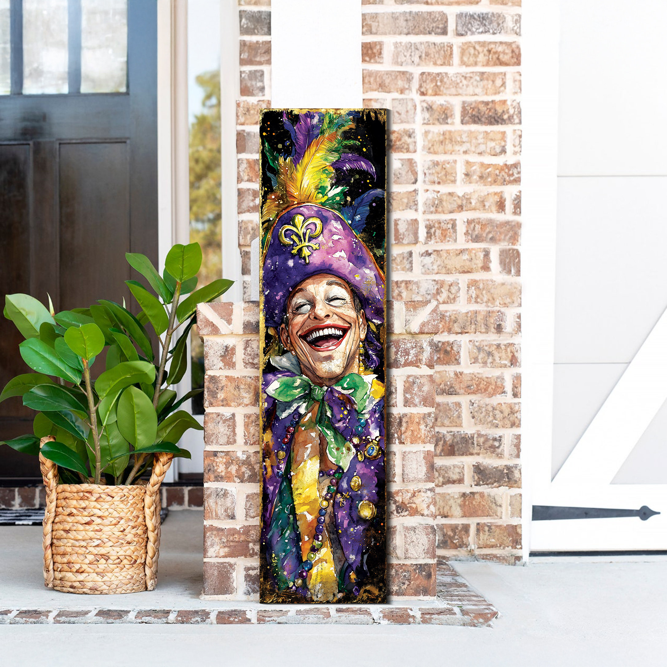 The Holiday Aisle® Pirate Mardi Gras Porch Sign | Wooden Entryway Decor ...