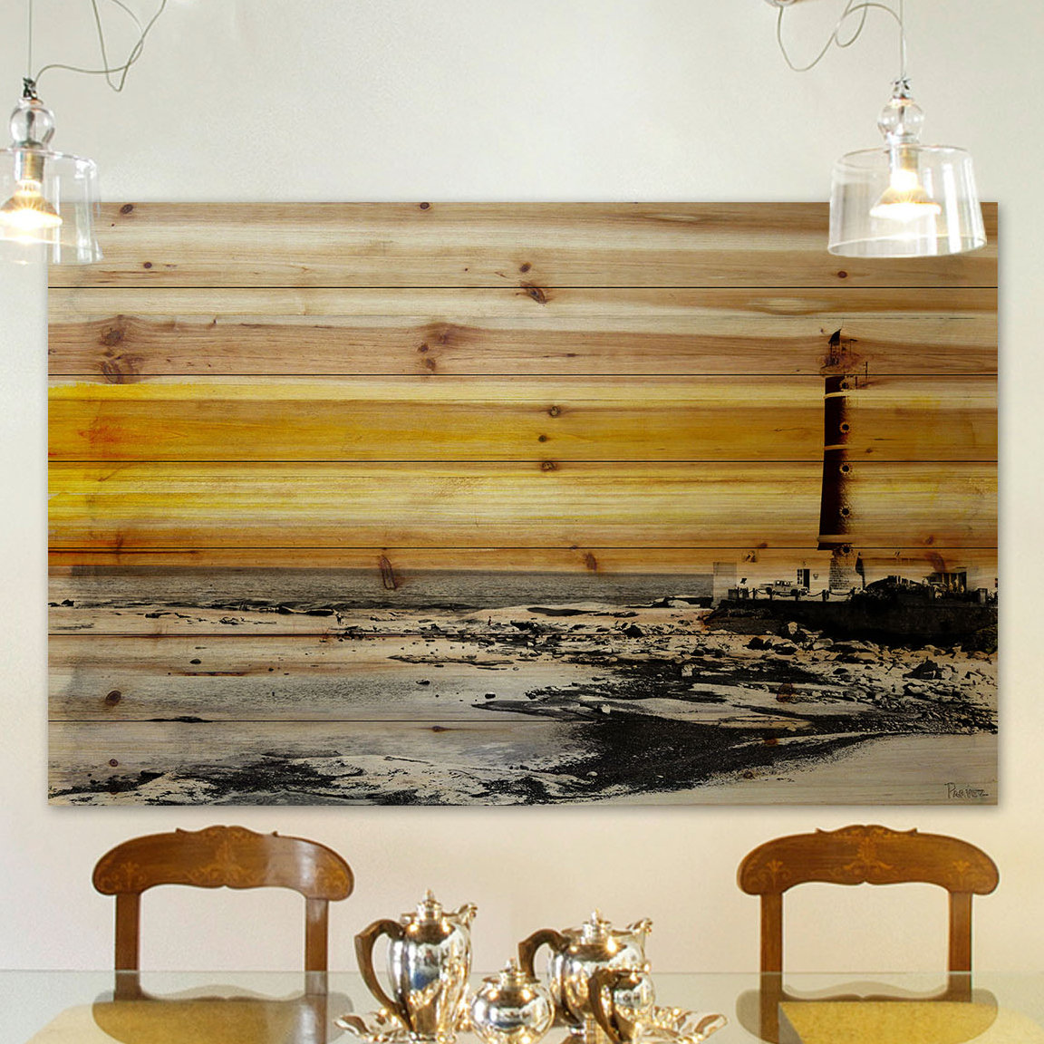 Parvez Taj 'Farolo' by Parvez Taj Painting Print on Natural Pine Wood ...