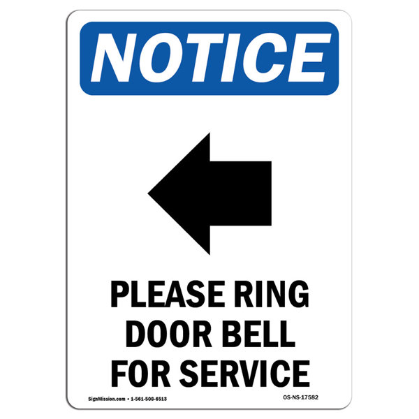 SignMission Please Ring Door Bell Sign with Symbol | Wayfair