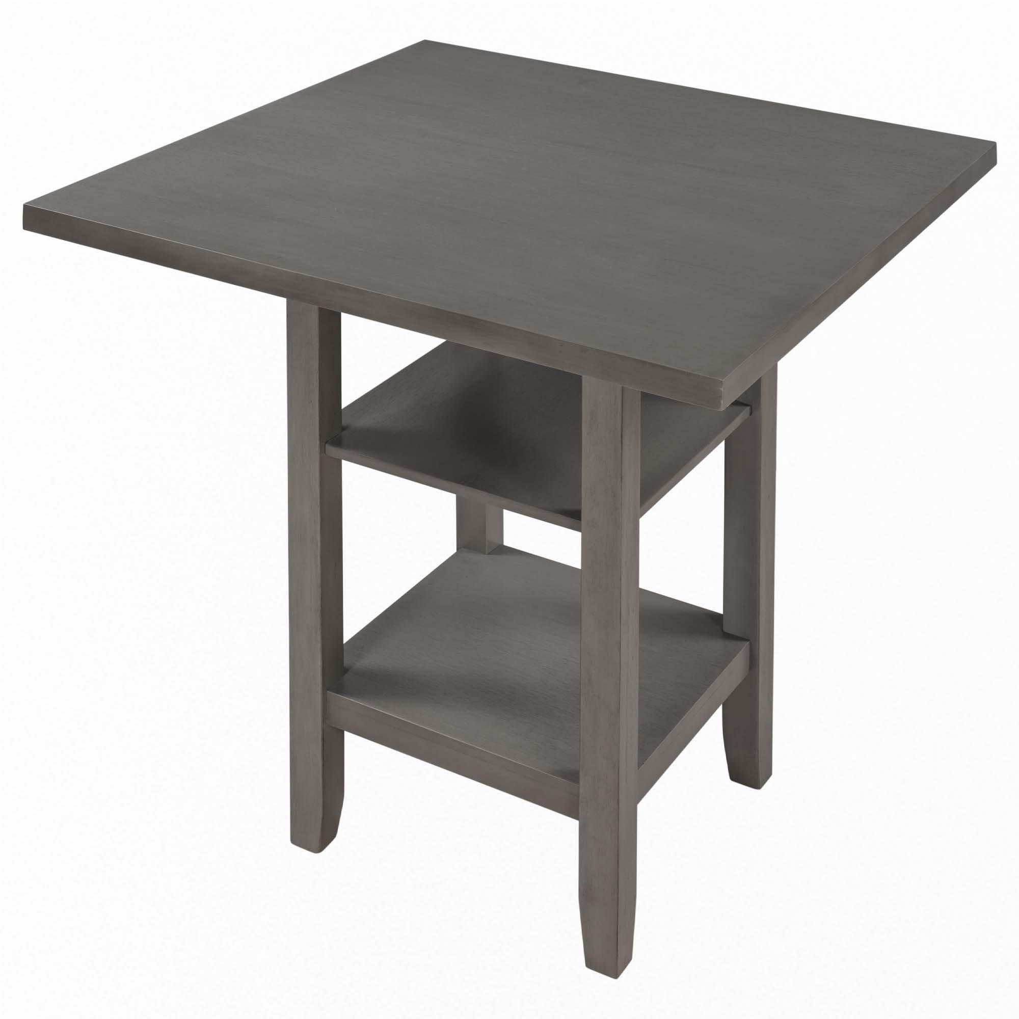 Latitude Run® Square Wooden Counter Height Dining Table With 2-Tier ...