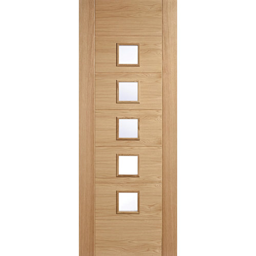 LPD Doors Carini Glazed Unfinished Oak Internal Door | Wayfair.co.uk