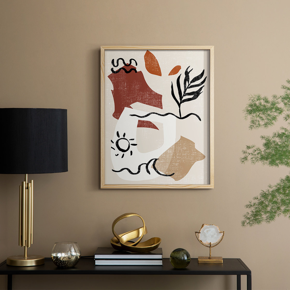 Orren Ellis Soft Palms IV Framed Print - Solid Wood | Wayfair