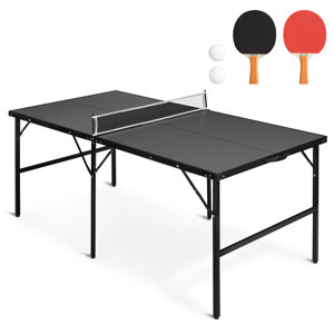 Raychee 72" Ping Pong Table Mid Size Foldable Table Tennis Table With 2 ...