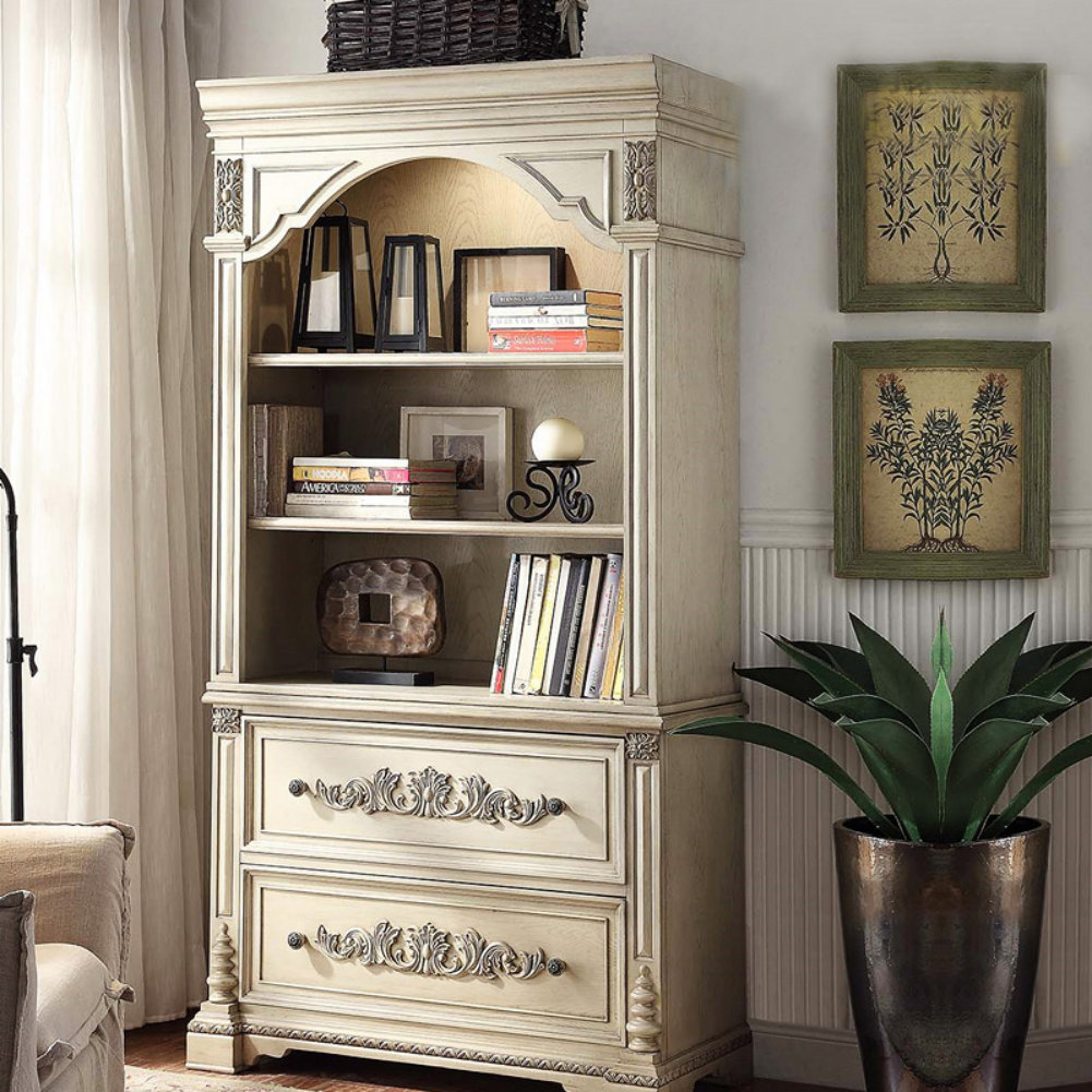 marlao French Retro Solid Wood Carved Display Cabinet | Wayfair