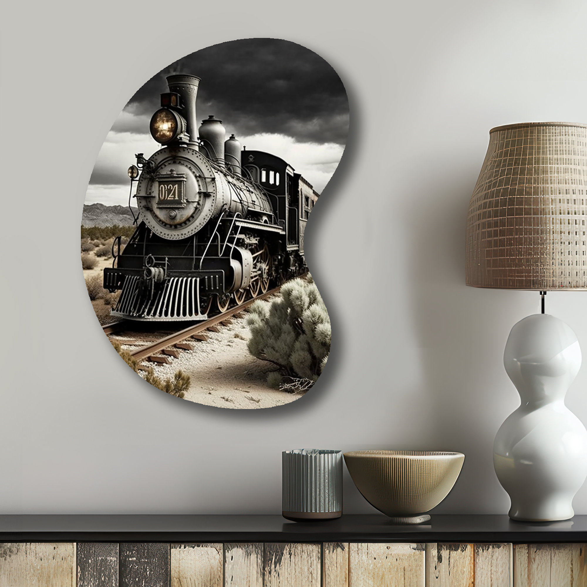 Design Art Train On The Track I - Transportation Train Boom Shape ...