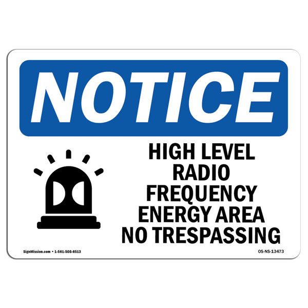 SignMission High Level Radio Frequency Energy Sign with Symbol | Wayfair