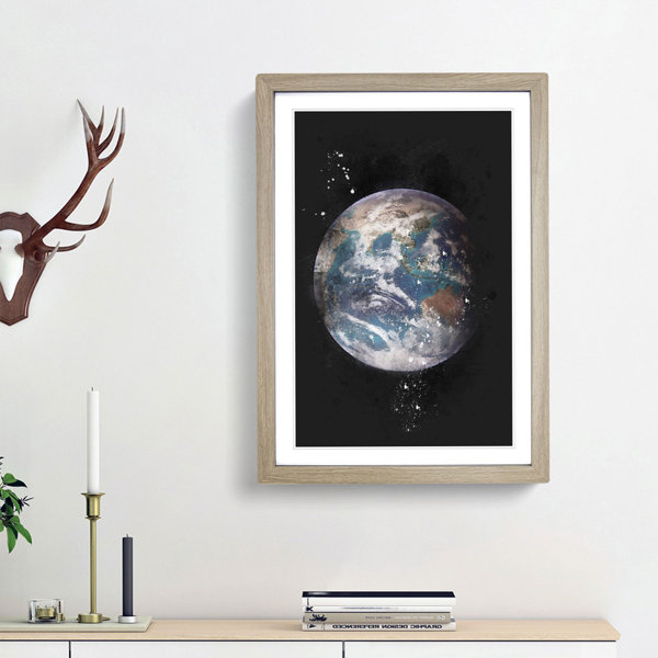 East Urban Home Eastern Hemisphere of Earth - Picture Frame Painting ...