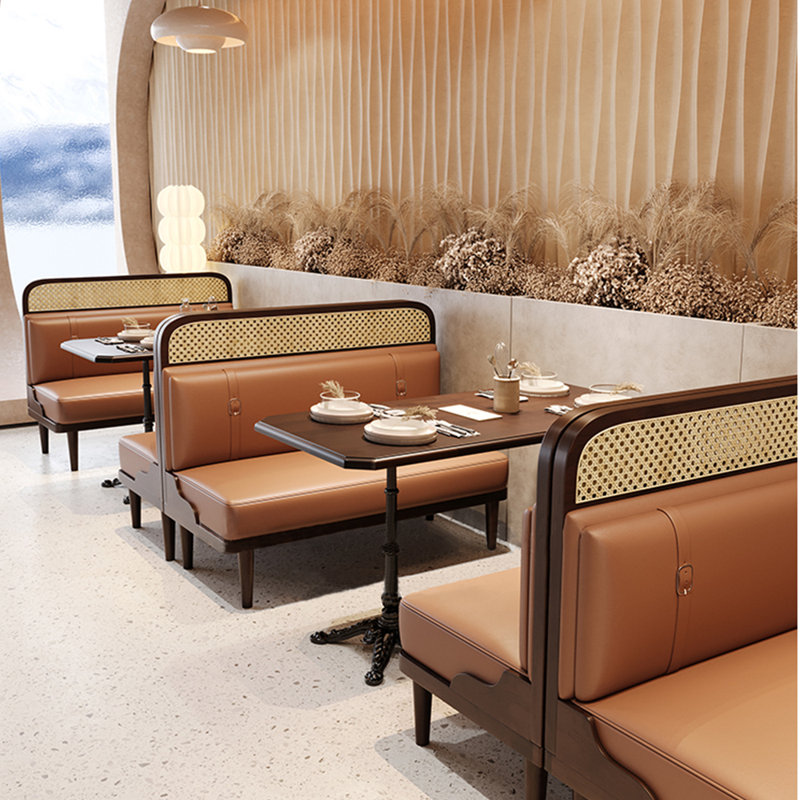 Visual card holder Stylish Simple Cafe Restaurant Benches Faux Leather ...