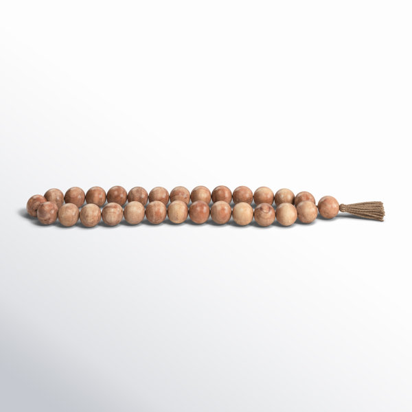 Sagebrook Home Osman Mango Wood & Jute Beaded Garland - Enhance Your ...