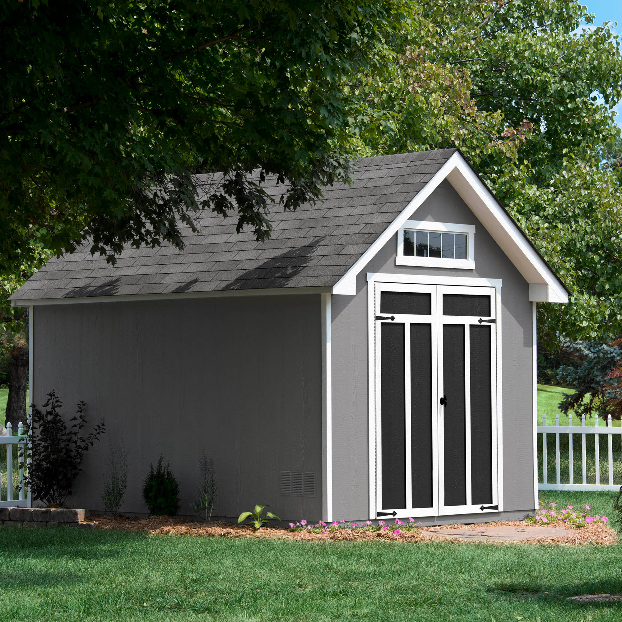 Handy Home Tribeca 10 ft. W x 12 ft. D Wood Storage Shed With Floor ...