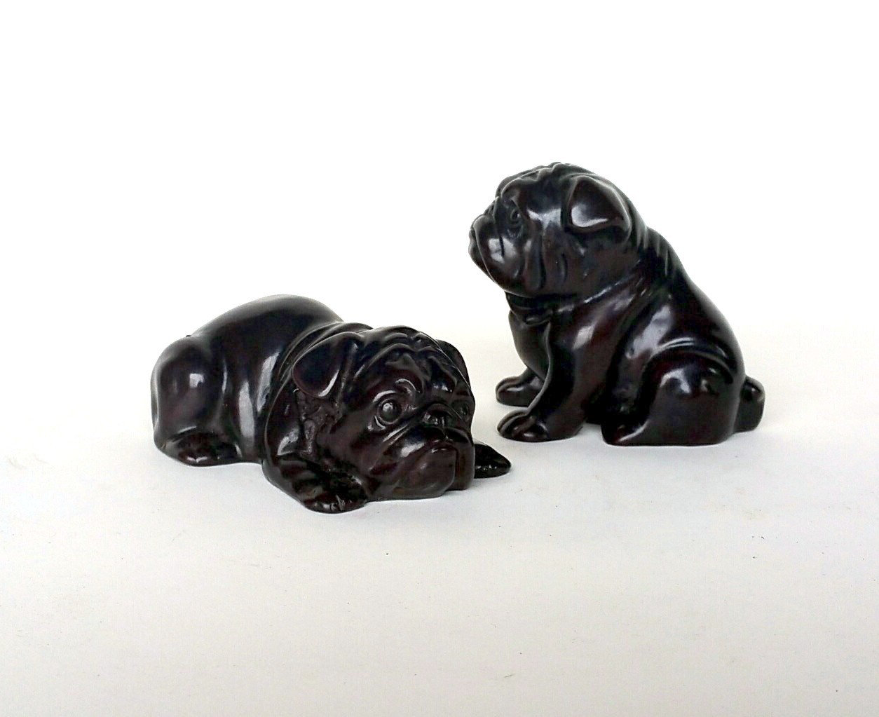 Winston Porter Steen Resin Sit and Stand Bull Dog 2 Piece Figurine Set ...