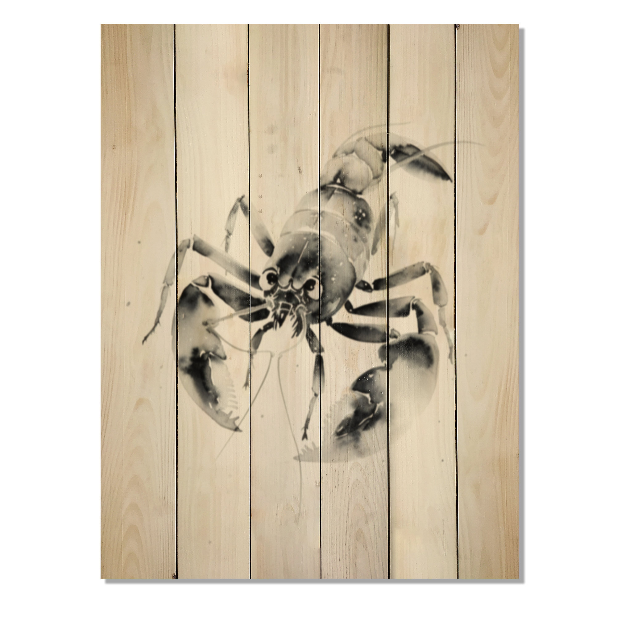 Rosecliff Heights Asian Art Crayfish Sumi On Wood Print | Wayfair