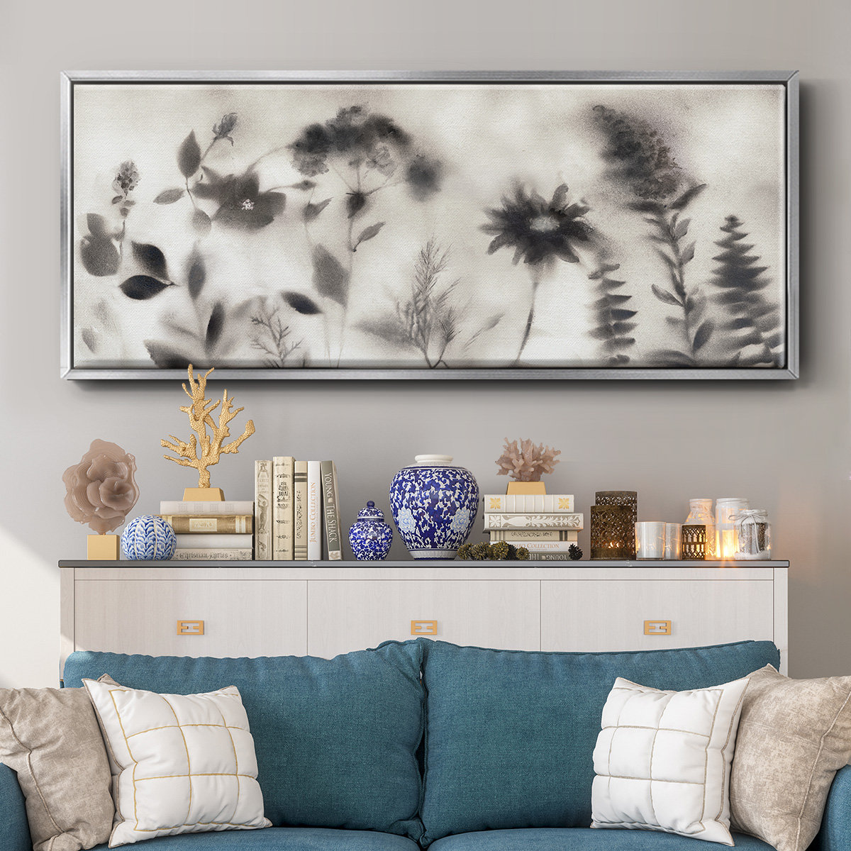 Red Barrel Studio® Misty Wildflower Morning- Framed Canvas | Wayfair