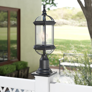 Black Pier Mount Light Post Lights You'll Love | Wayfair
