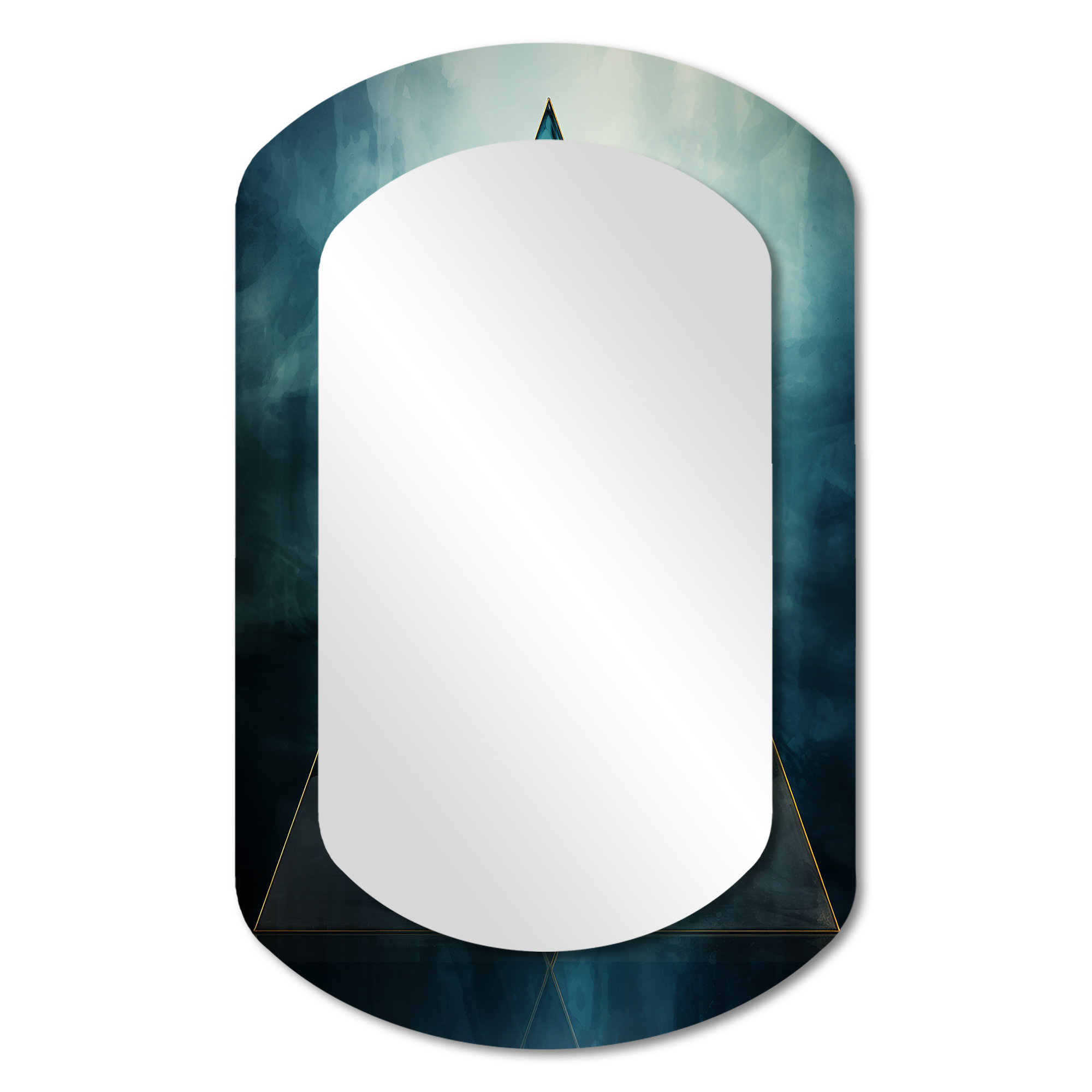 Ivy Bronx Emerald Blue Pyramid Shapes I - Abstract Shapes Asymmetrical ...