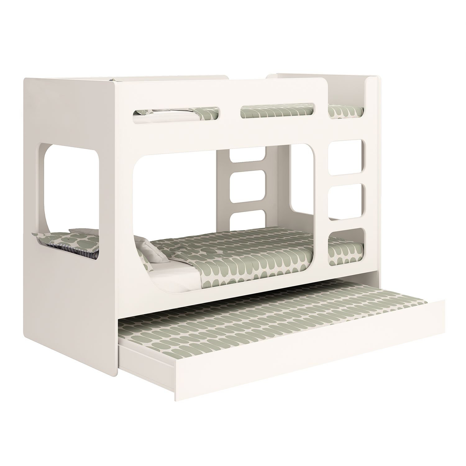 Harriet Bee Bunk Bed Pod with Pullout Underbed in White | Wayfair.co.uk